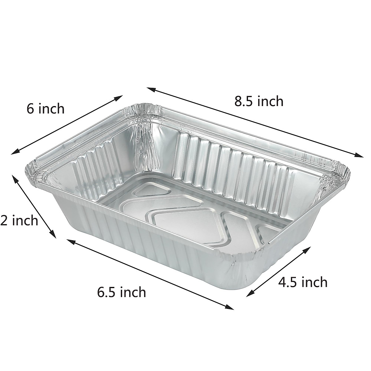 Waytiffer 25Pack Disposable Aluminum Foil Pans Heavy Duty Premium Bread Tins 2.25LB - Capacity 8.5x6.3” Takeout Pans, Tin Foil for Reheating, Baking, (25 Pack with Cardboard Lids)