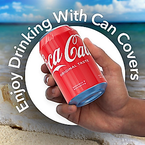 BeerSkin Skywin Silicone Can Cover Red-3 Pack 12oz (355ml), Silicone Can Sleeve, Soda Can Sleeve, Hides Can by Disguising as a Can of Soda (Horizontal)