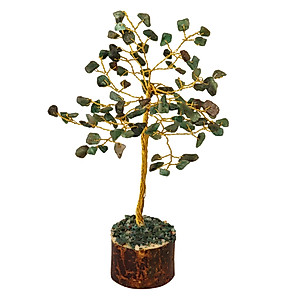 YATHABI Green Aventurine - Crystal Tree for Positive Energy - Chakra Money Tree - Green Adventurine Stone - Chakra Tree - Crystals for Luck - Crystal Bonsai Tree - Crystal Gift