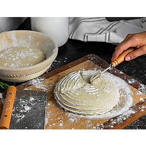 Proofing Set, by Kook, Sourdough Bread, 2 Rattan Banneton Baskets, 2 Basket Covers, Metal Scraper, Plastic Scraper, Scoring Lame, 5 Blades and Case, Round Shape