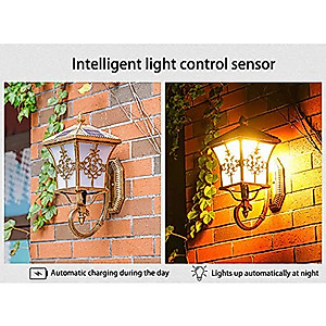 SHIJIANX Solar Lights Outdoor Solar Wall Lantern, Dusk to Dawn Decorative Led Wall Sconce Light Fixture with No Wiring Required -Solar Wall Light-Smart Home Outdoor Waterproof Garden Light