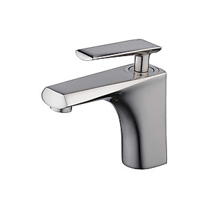 Mixer Tap Chrome All Copper Basin Mixer Faucet Modern Washbasin Tap Sink Hot Cold Water Tap Single Hole Kitchen Fuller Faucet Water Spout Lavatory Bath Sink Faucet with 2 Hose Deck Mounted