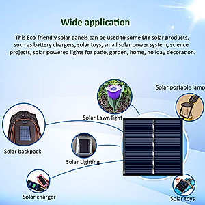 2Pcs 3V 150mA 0.45W 60x55mm Micro Mini Power Small Solar Cell Panel Module for DIY Solar Light Phone Charger Toy Flashlight (2)