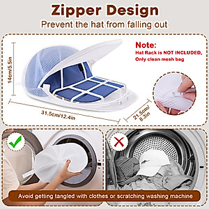 SelfTek 2 Pack Cap Washer for Baseball Caps, Hat Cleaner for Baseball Caps, Baseball Hat Washer Mesh Bags Compatible with Most Baseball Cap Washing Cage- Hat Rack is NOT INCLUDED