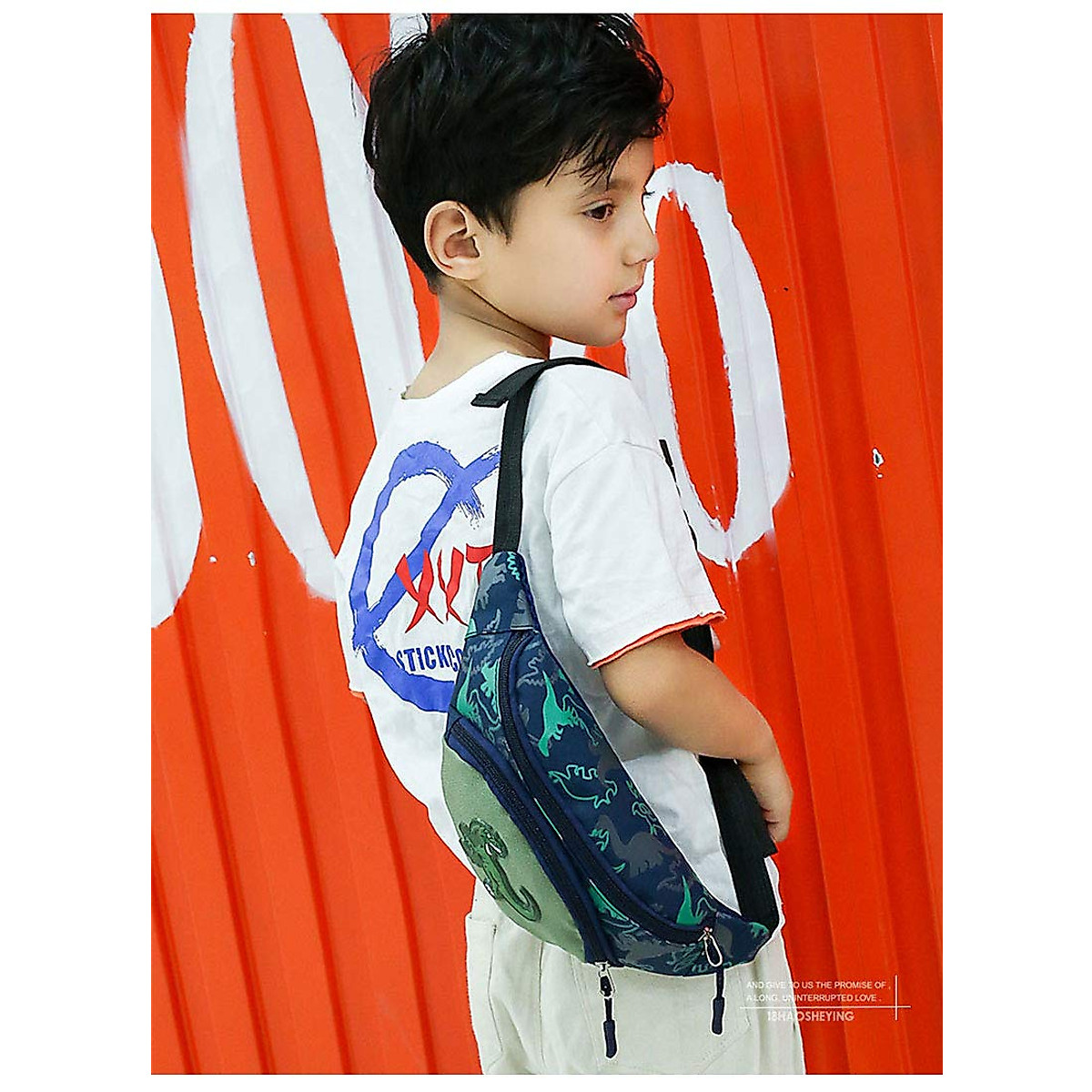 Kids Boys Girls Fanny Pack Cartoon Dinosaur Purse Waist Pack Belt Bum Bag for Travel,Hiking,Sports