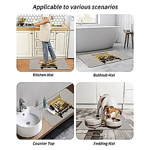 Super Absorbent Diatom Mud Mat Halloween Gold Polka Dot Pumpkin Truck Retro Quick-Drying Thin Bath Mat Non-Slip Bathtub Mat Anti-Skid Rubber Bathroom Shower Mat 16x24in