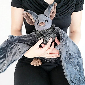 Enivtfz 12" Large Bat Plush Toys, Creepy Goth Bat Stuffed Animal Lifelike Bats Plushie Doll Gothic Bat Soft Hugging Plush for Halloween Easter Christmas Valentines Birthday Gift