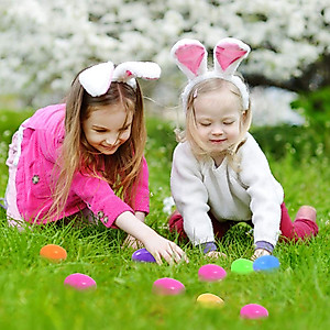 ThinkMax 24 pcs Easter Eggs Filled with Mini Plush Animals Toy for Basket Stuffers/Fillers, Hunt, Party Favor