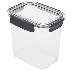 Home Basics Airtight Food Container | Powerful Air Tight Locking System | Rounded Corner | Sturdy Plastic and Silicone | Great for Liquids | Great for Lunches and Leftovers | (100 oz)