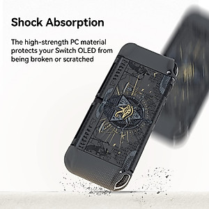 GeekShare Protective Case Slim Cover Case Compatible with Nintendo Switch OLED and Joy-Con - Shock-Absorption and Anti-Scratch - Land of Mystery