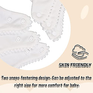 Bamery Baby Bandana Bibs Cotton Drool Bibs for Drooling and Teething Absorbent for Boy Girl (Pure White)