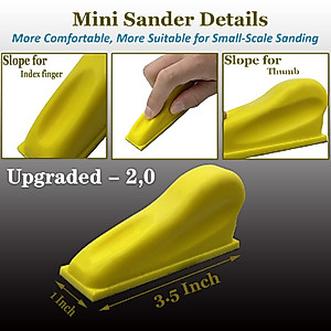 AutKerige Micro Detail Sander with 70PCS Sandpaper-Grit 400 600 800 1000 1500 2000 3000, 3.5”x 1” Mini Sander Kit with Hook and Loop Sanding Strips for Craft, Wood and Small Space Polish Sanding Works