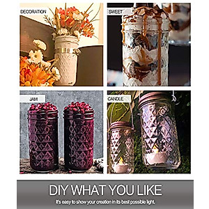 VERONES Mason Jars 12 OZ, Canning Jars Jelly Jars With Regular Lids, Ideal for Jam, Honey, Wedding Favors, Shower Favors, 20 PACK