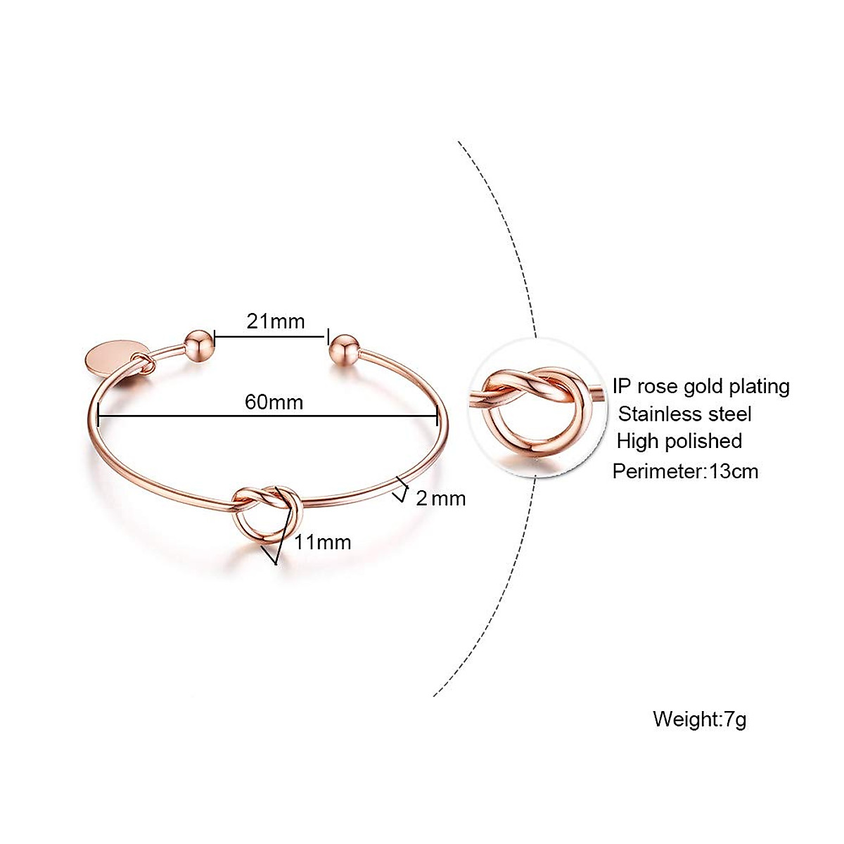 VNOX Set of 4 Custom Engraving Party Friendship Bridesmaid Wedding Gift Jewelry Love Knot Bangle Bracelet Cuff Stretch Bracelet for Bridesmaid Proposal