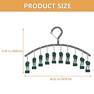 Alipis Metal Hangers Laundry Drying Rack Stainless Steel Sock Dryer Hanger with 10 Clips Windproof Underwear Drip Hangers for Baby Clothes Bras Hat Towels Diapers Hat Hanger(Hook Style Random)
