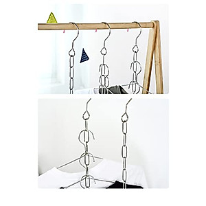 FANWU 10 Pack Magic Space Saving Hangers for Clothes, Metal Closet Hangers Organizer Chains for Closet Wardrobe Closet Organization Closet System, Essentials Hangers Chain for College Dorm Room