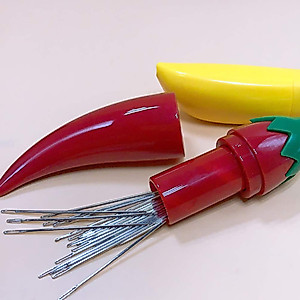 EXCEART 3pcs Sewing Needle Case Creative Cartoon Pepper Embroidery Pin Bottle Holder Box Yarn Knitting Needles Container Organizer for Crafting Weaving