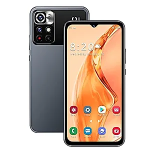 6.1 Inch Screen Smart Phone, Black Stylish Appearance M4 Pro Phone Ultra Thin for Daily Life (US Plug)