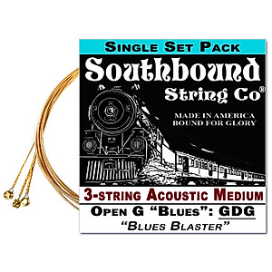 Acoustic Medium 3-String Cigar Box Guitar Strings - Low Open G (GDG)