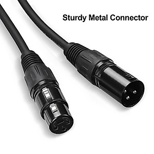 Gruolin 10ft DMX Cable, 4 Pack 3m DMX Light Cables DMX Wires, 3-Pin XLR Male to Female Stage Signal Cable with Metal Connectors for DMX512 Stage & DJ Lighting fixtures