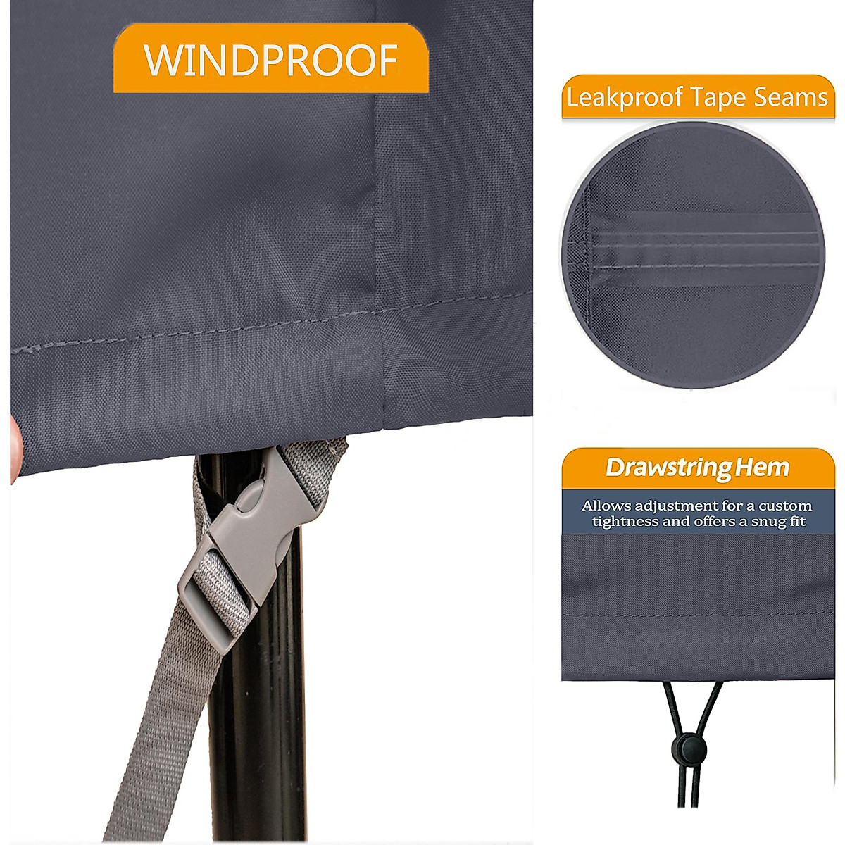 Garden Balsam Fade Resistant Waterproof Heavy Duty Patio Furniture Sofa Cover Dark Grey 52"W X 32"D X 33"H for Patio Furniture Loveseat Cover Outdoor Sofa Cover