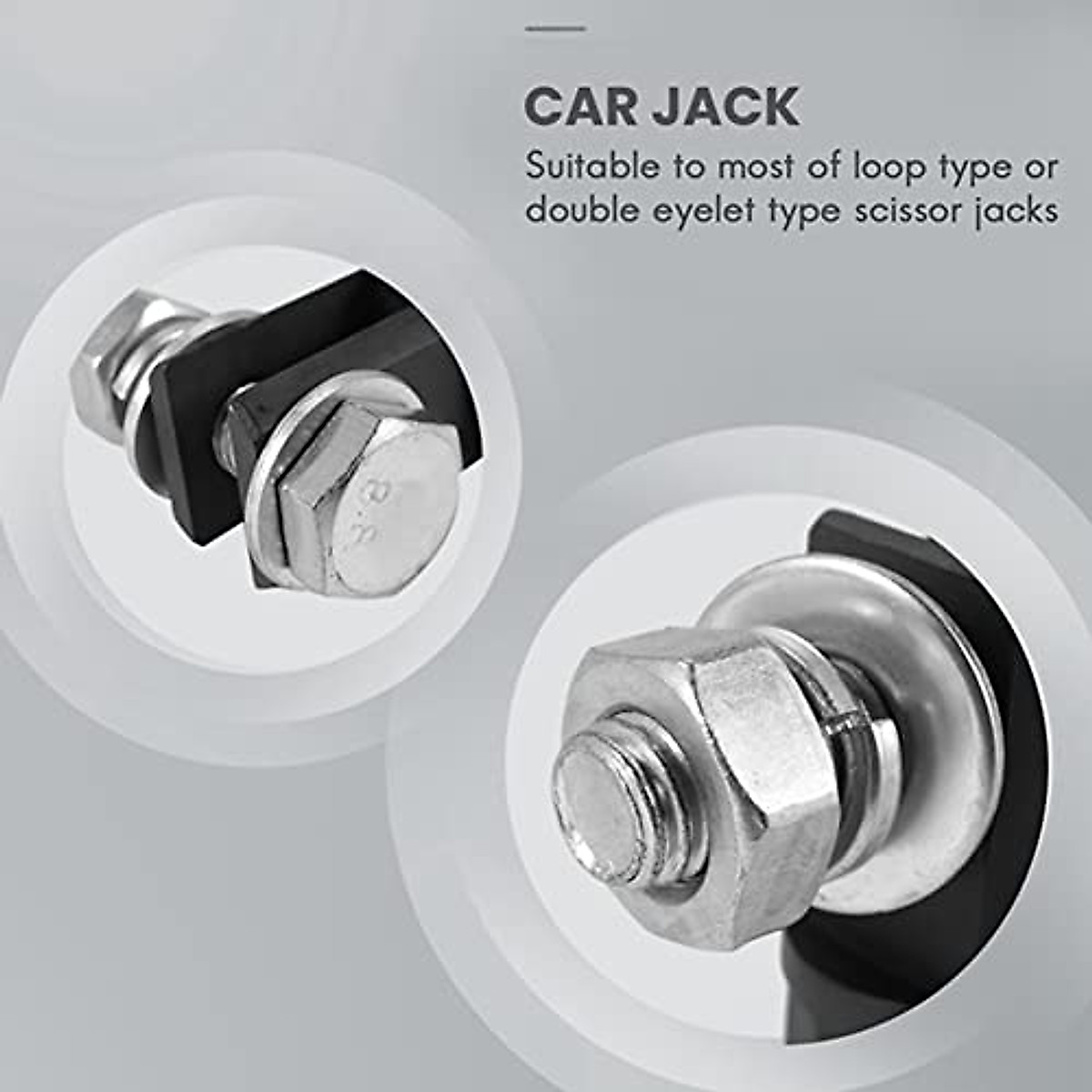 Guddla 2 Pcs Scissor Jack-Adaptor Black Metal 1/2 Inch for Use with 1/2 Inch Drive or Impact Wrench Tools IJA001