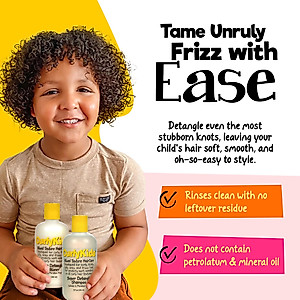 CurlyKids Super Detangle Kids Shampoo & Conditioner Set, Frizz-Free Care for Curly, Kinky, Wavy, and Frizzy Hair - Sulfate & Paraben-Free Hair Care