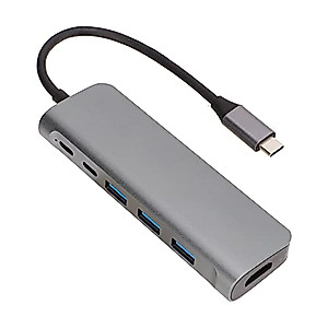 Dilwe 8 in 1 USB C 3.0 Hub, Portable USB C Docking Station, 3 USB 3.0 Ports, 4K HDMI Output, SD/Micro SD Card Reader, USB C 100W PD Fast Charge, 500MB/S USB Splitter