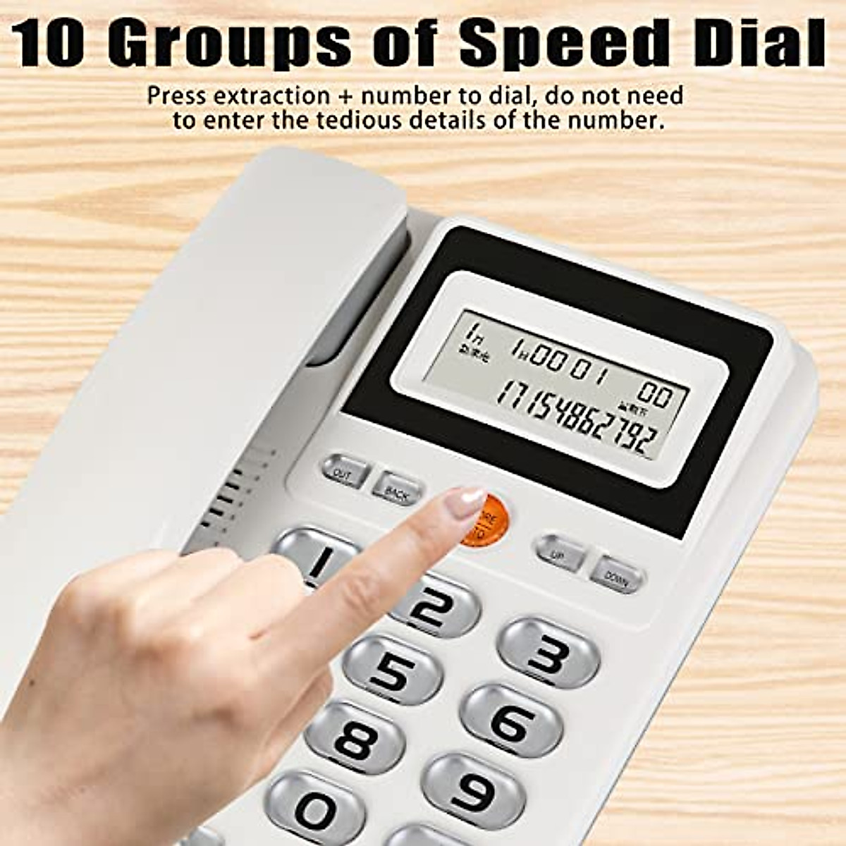 Landline Corded Telephones with Caller ID, Display, Tilt Display, Extra Loud Ringer Volume, Hands-Free Big Button Landline Phones for Hearing Impaired Seniors, Office, Front Desk, Home