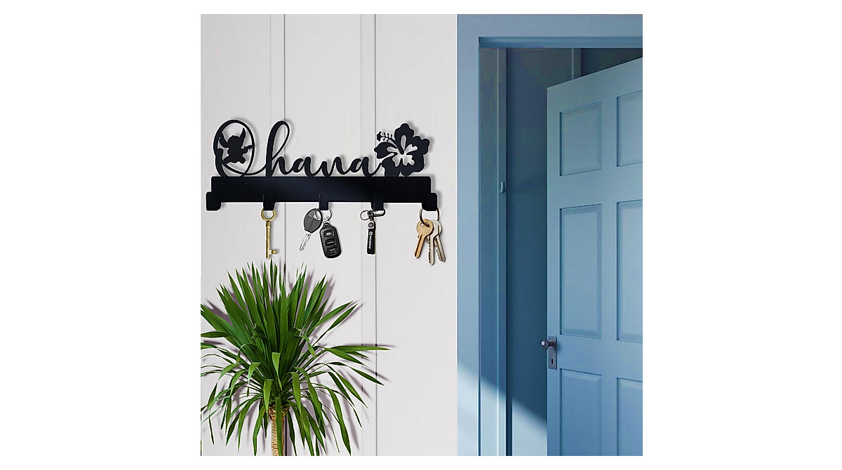 Pentacle Toys Ohana Family Key Hangers - Disney World Key Hook Rack - Disney Stitch Key Holders ...