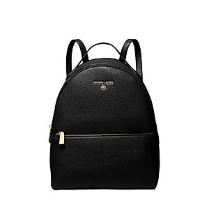Michael Kors Valerie Medium Pebbled Leather Fashion Backpack (Black)