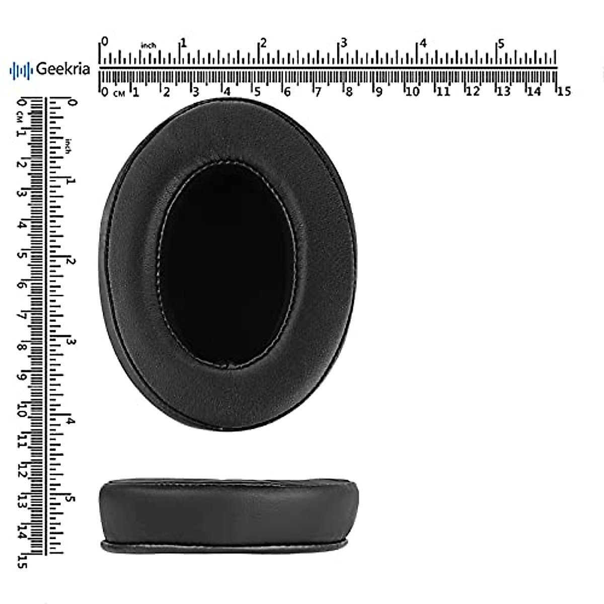 Geekria QuickFit Replacement Ear Pads for Sony Bose Turtle Beach Skullcandy HyperX and Other Large or Mid-Sized Over-Ear Headphones Ear Cushions, Ear Cups Cover Repair Parts (Black)