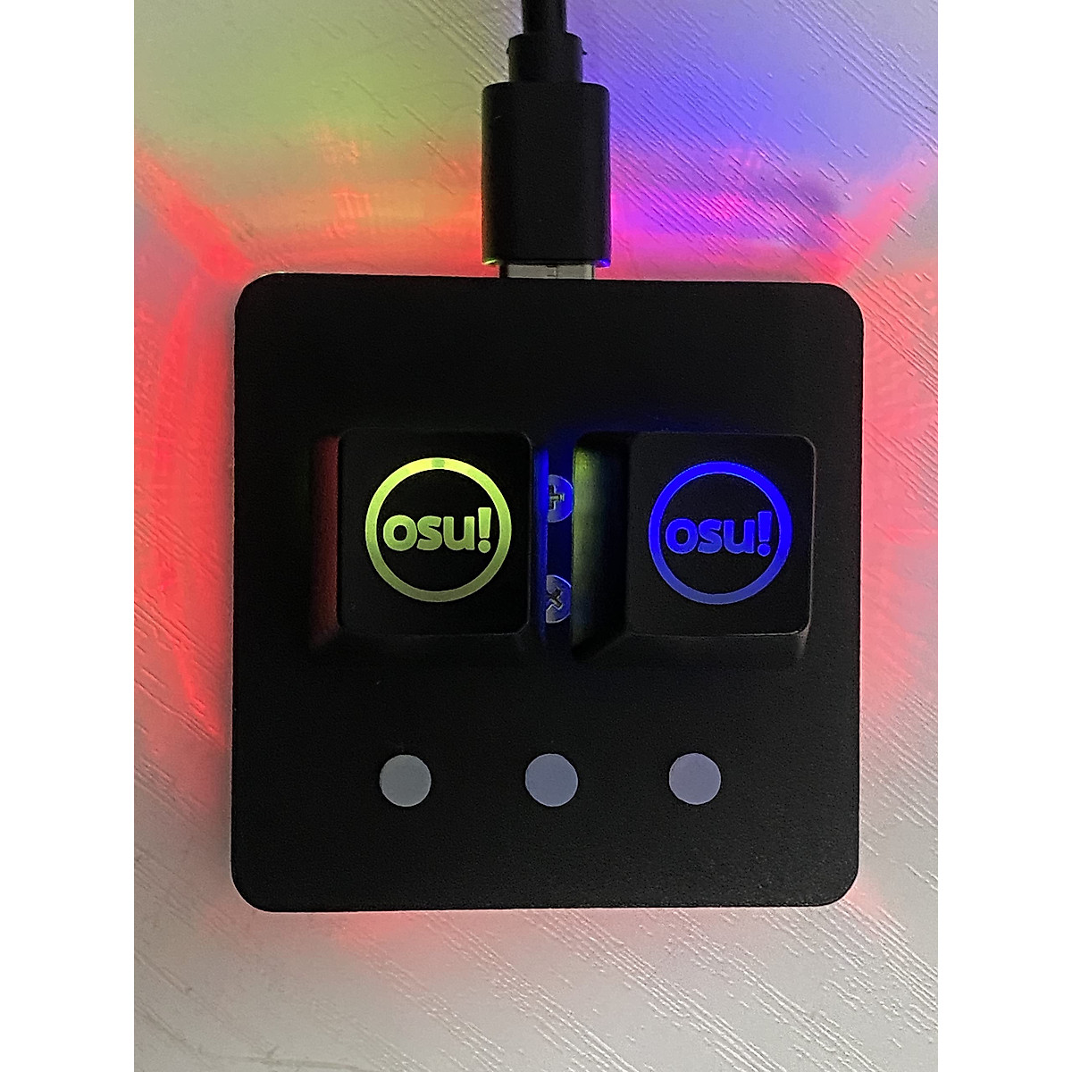 Newhui Mini 2-Key OSU! Keypad Hot Swap Mechanical Gaming Keyboard Macro Programmable Portable Wired One-Handed Keyboard with with RGB LED Backlit and USB-C Interface(Cherry Red Switch).