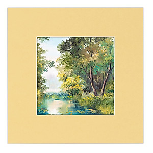 12x18 Mat Bevel Cut for 11x17 Photos - Acid Free Marzipan Beige Precut Matboard with Backing Board and Crystal Clear, Self Seal Photo Mat Bag - for Pictures, Photos, Framing - 4-ply Thickness