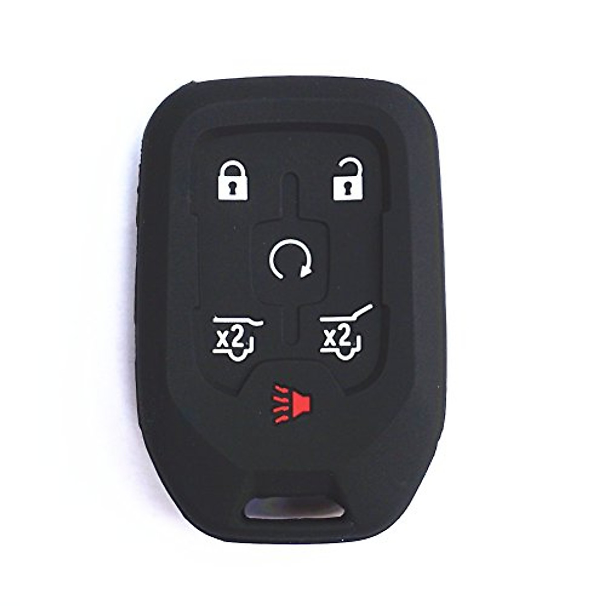 WFMJ Black Silicone Smart Remote 6 Buttons Key Case Cover Holder for 2015 2016 2017 GMC Sierra Yukon XL Chevrolet Tahoe Suburban