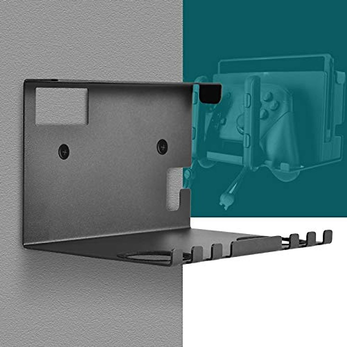 SALUTUY Switch Holder, Switch Brackcet 6.8 X 4.8 X 4.2inch Fixes Tightly Maximize Your Workspace,for Game Host