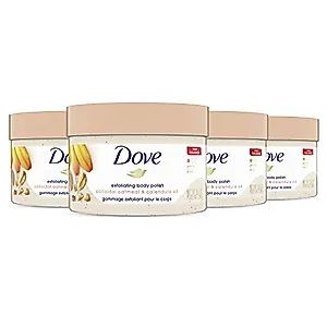 Dove Scrub for Silky Skin Oatmeal & Calendula Oil Body Scrub Exfoliates & Gives Lasting Nourishment 10.5 oz 4 Count