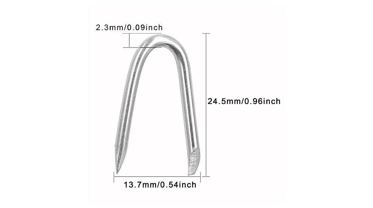 OMOTOOL Steel Wire Fencing Staples (200 pcs), Galvanized U-Shaped ...