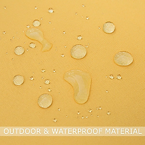 LIGICKY Pack of 2 Yellow Outdoor Waterproof Throw Pillow Covers Decorative Orange Edge Rectangle Pillows Cushion Case Outside Pillowcase for Patio Couch Tent Sunbrella (12x20 inch)