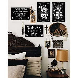 Funny Dark Humor No Soliciting Sign Gothic Room Decor For Home, Bedroom, Kitchen, House 8 x 12 Inch (940)