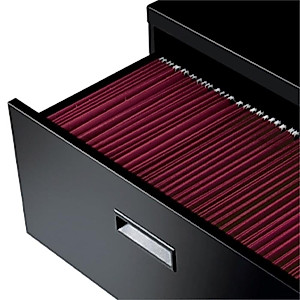 BOWERY HILL 2 Drawers 27.75" Lateral Black Metal Filing Cabinet Lockable Pre-Assembled Stationary Legal/Letter Size for Home, Office