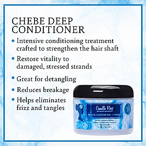 Camille Rose Vegan Black Castor Oil & Chebe Deep Hair Conditioner, with Jojoba Oil to Strengthen, Repair Damage, and Reduce Breakage, 8 oz