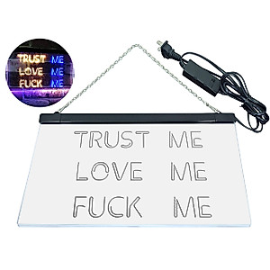 ADVPRO Trust Me Love Me Fuck Me Décor Man Cave Nightclub Garage Dual Color LED Neon Sign Blue & Yellow 24" x 16" st6s64-i3081-by
