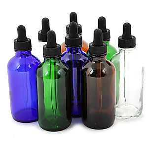 Vivaplex, 8, Assorted Colors, 4 oz Glass Bottles, with Glass Eye Droppers