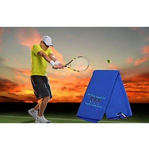 G2TUP Tennis Towel with Hook Tennis Sport Theme Gift All You Need Is Love Novelty Gift for Tennis Player (All You Need Is Love)