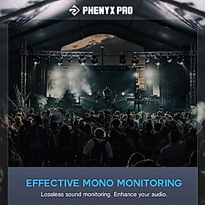 Phenyx Pro UHF Mono Dual Wireless in-Ear Monitor System, Metal Wireless IEM System, Sturdy Bodypack Receiver, 2x50 Frequencies, Separate Outputs,164ft Operation, Suitable for Band and Studio (PTM-22)