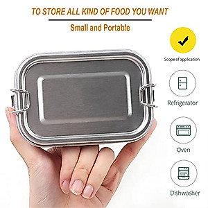 BEFOY Small Stainless Steel Food Storage Containers Set | Reusable Metal Lunch Snack Boxes Food Prep Container with Lids Freezer & Dishwasher Safe | 400 ml | BPA-Free Plastic-Free
