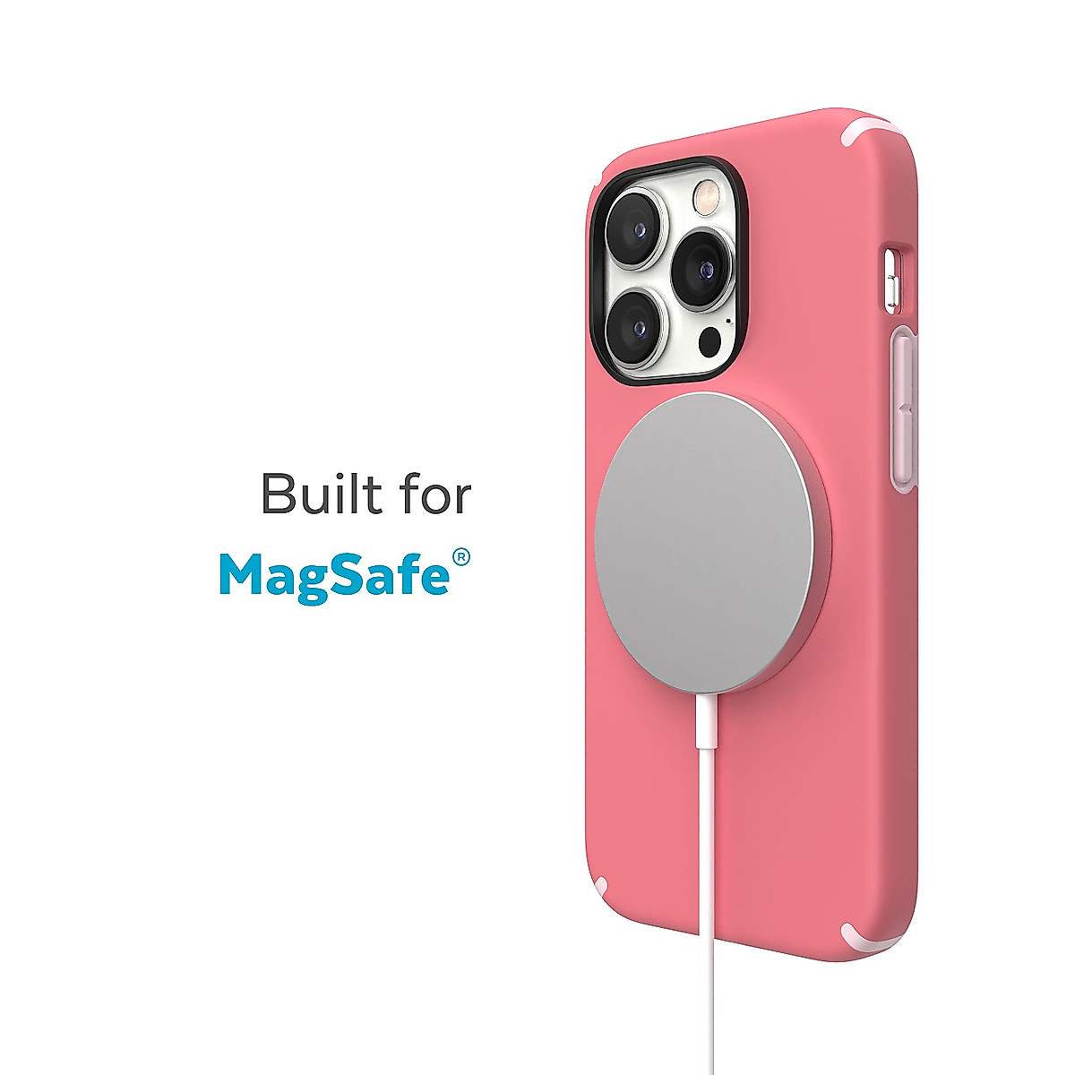 Speck for iPhone 14 Pro Max Case - Drop Protection, Scratch Resistant, Built for MagSafe Case with Soft Touch Coating - 6.7" iPhone 14, Dual Layer -Sweet Coral/Light Coral Candyshell Pro