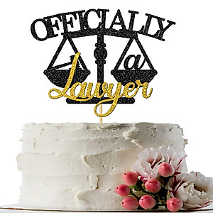 INNORU Officially a Lawyer Cake Topper Congrats Lawyer Cake Decor Law School Grad Case Closed 2024 Law School Graduation Party Supplies Glitter