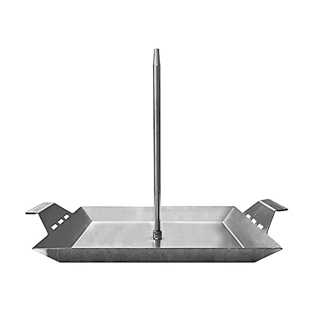 GRILLVANA Stainless Steel Vertical Skewer for Tacos Al Pastor, Shawarma, Kebabs- BBQ Grilling Accessory w/ 2 removable spikes (8.5” and 12”)- Use on Charcoal Grills or Stove- Handles, No Drip Plate